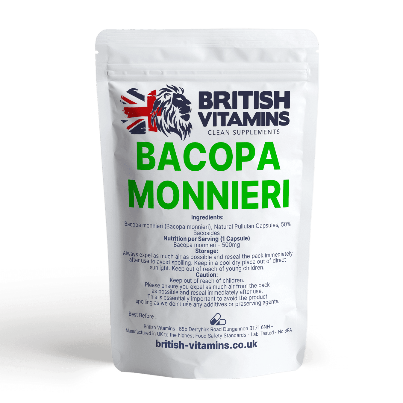 Bacopa Monnieri Capsule Extract High Strength Memory 50% Bacosides No ...