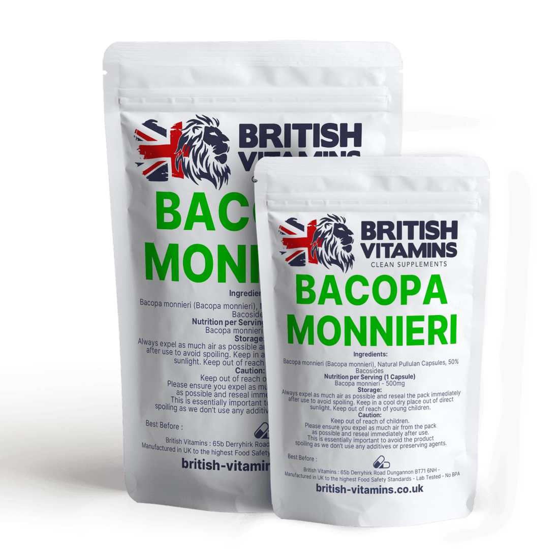 Bacopa Monnieri Capsule Extract High Strength Memory 50% Bacosides No ...